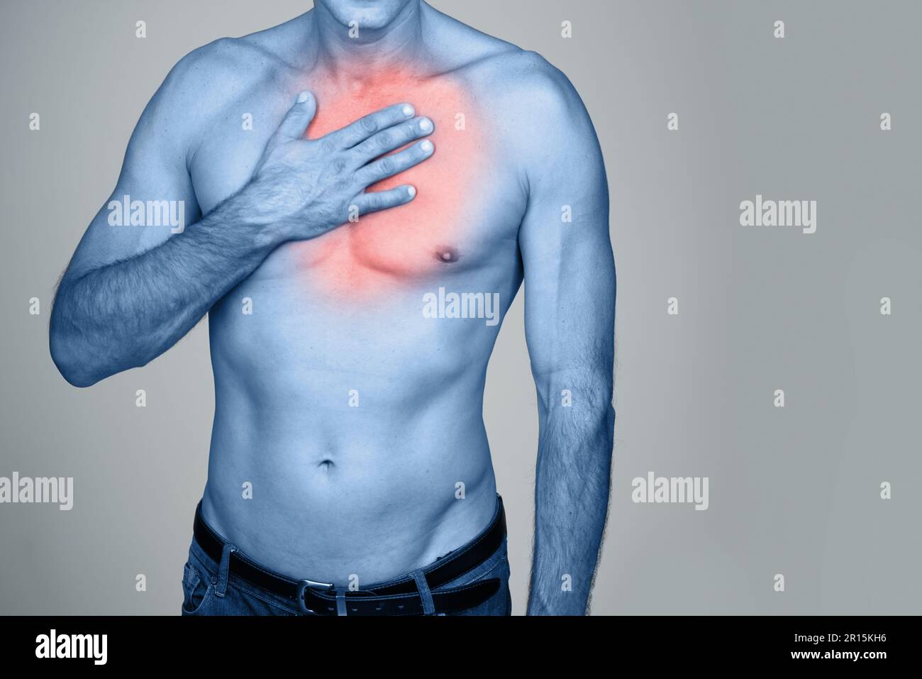 That doesnt feel too good. Studio shot of a mature man rubbing the ...