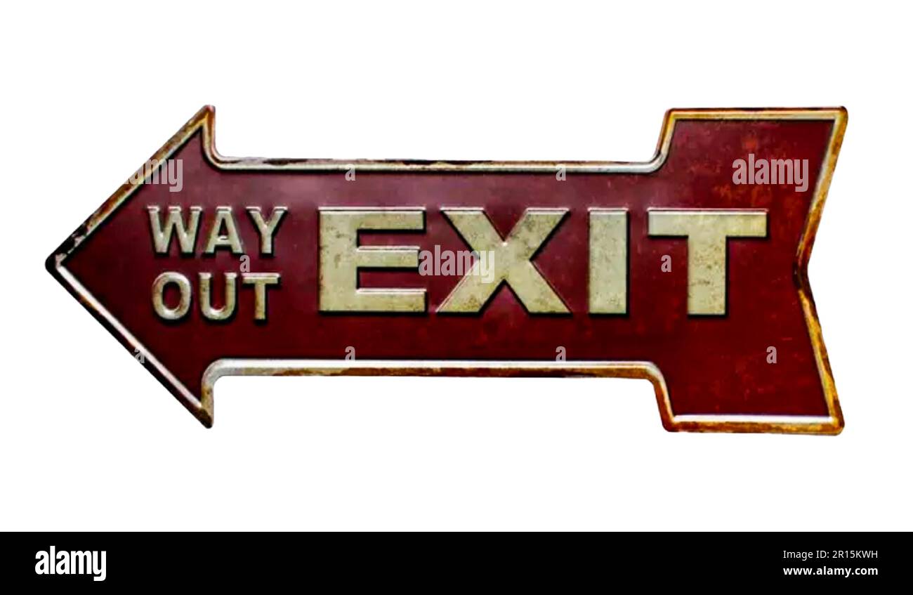 Vintage Exit Way Out Arrow Sign Stock Vector Image & Art - Alamy