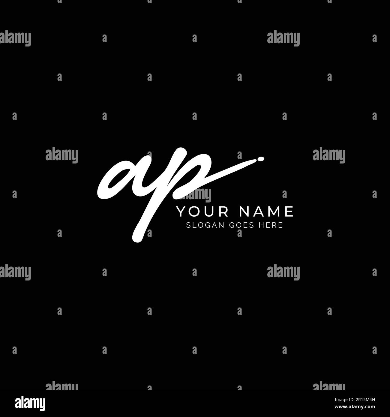 A, P, AP Initial letter handwritten and signature vector image logo ...