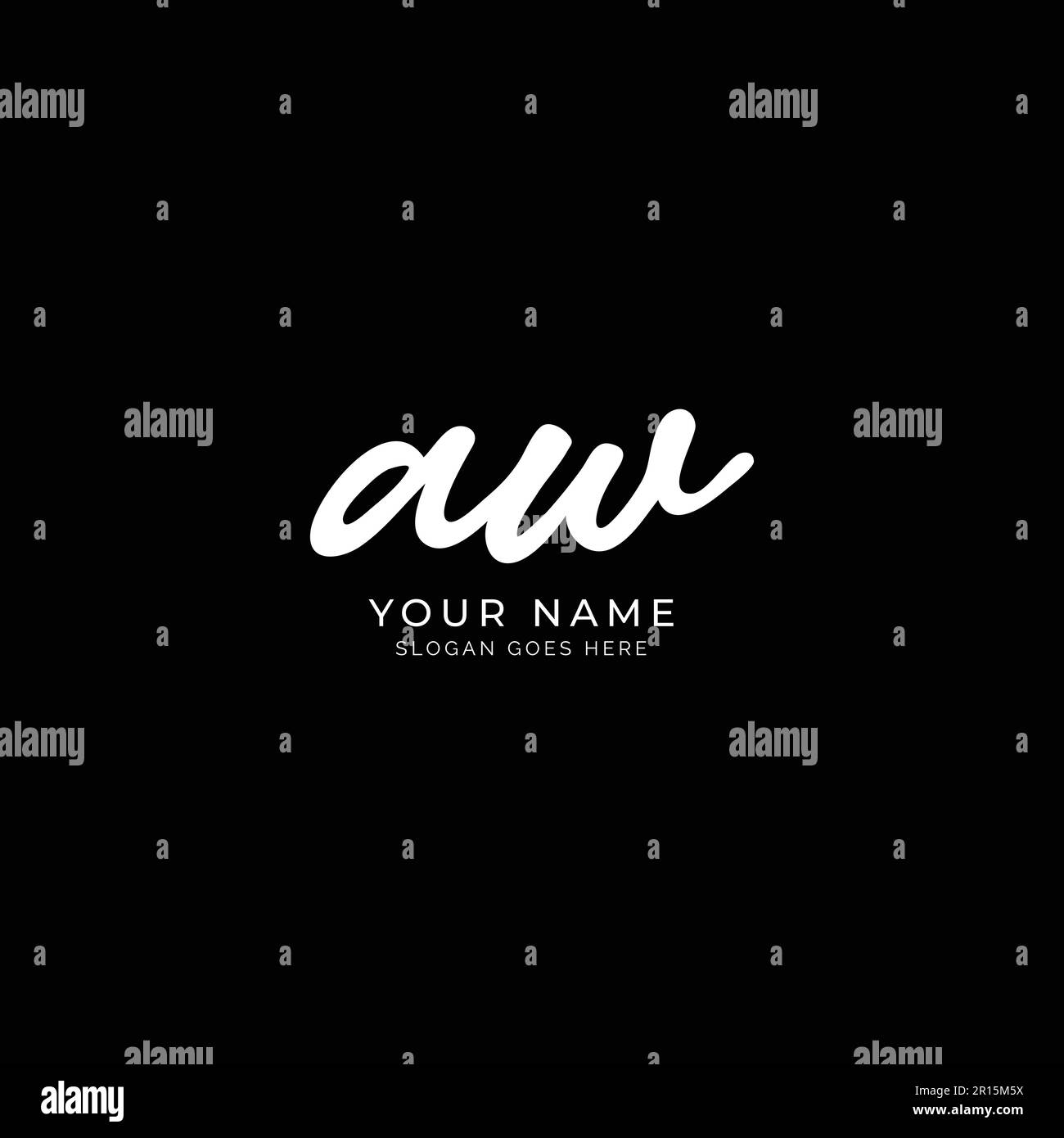 A, W, AW Initial letter handwritten and signature vector image logo ...