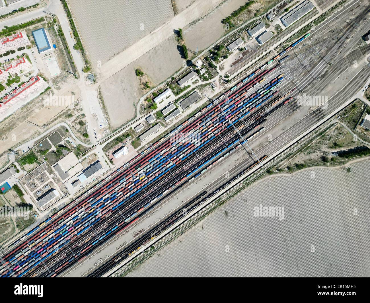 (230512) -- HORGOS, May 12, 2023 (Xinhua) -- This aerial photo taken on ...