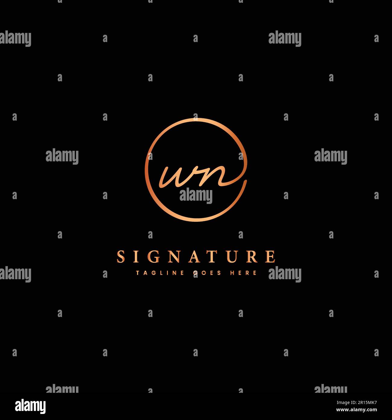 W, N, WN Initial letter handwritten and signature vector logo. Business ...