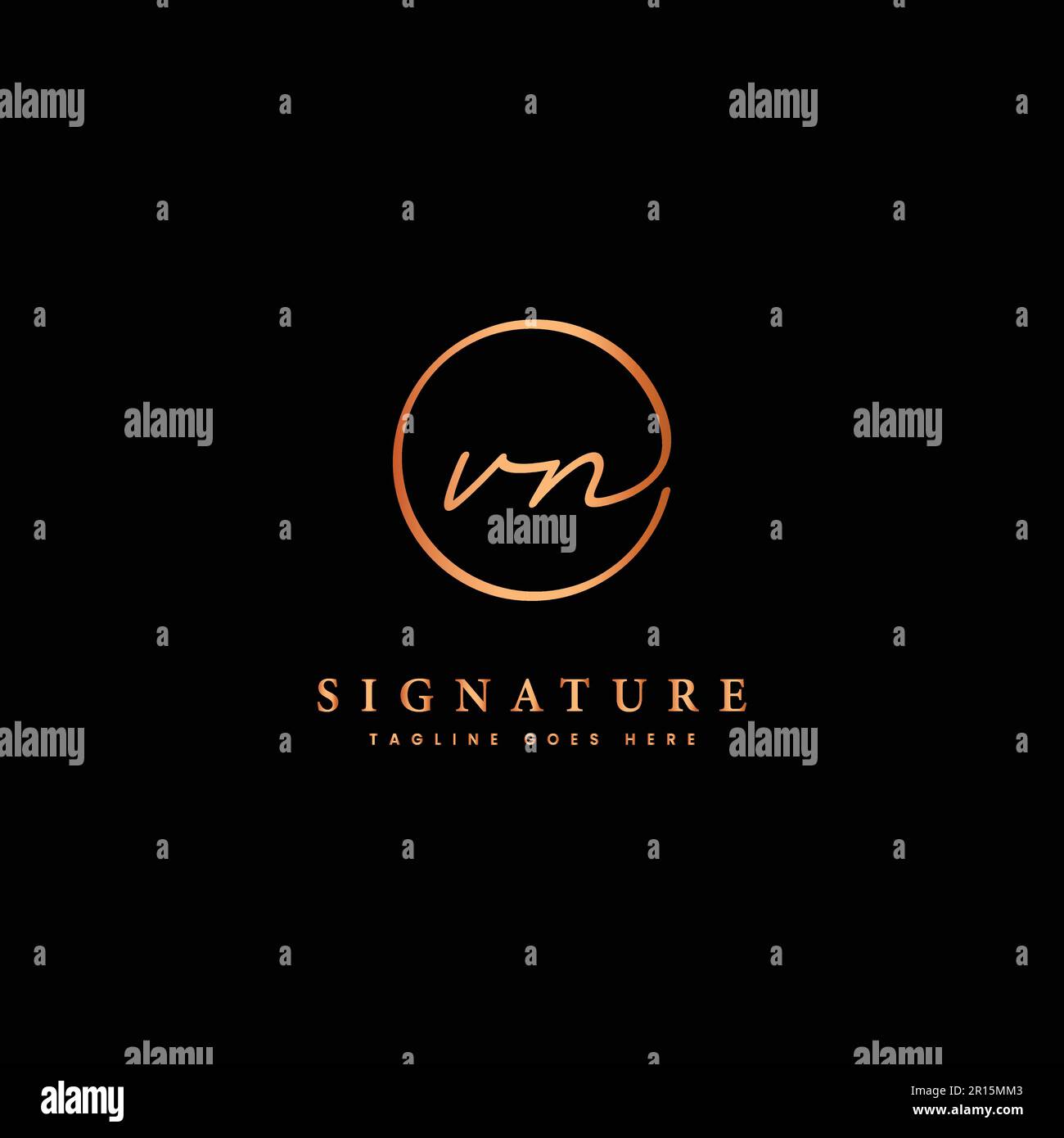 V, N, VN Initial letter handwritten and signature vector logo. Business ...