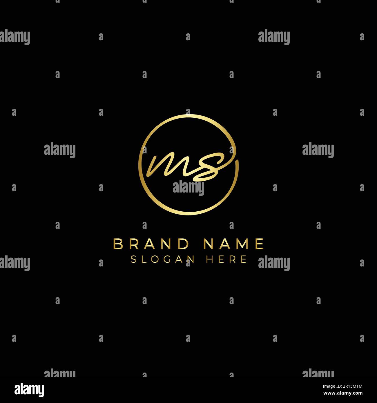 M, S, MS Initial letter handwritten and signature vector logo. Business ...