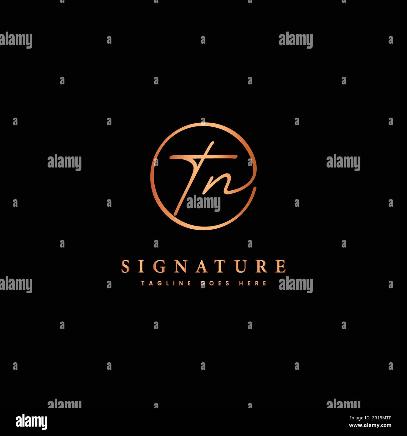 T, N, TN Initial letter handwritten and signature vector logo. Business ...