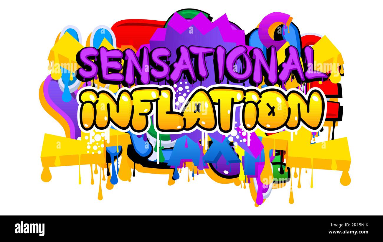 Sensational Inflation. Graffiti tag. Abstract modern street art ...