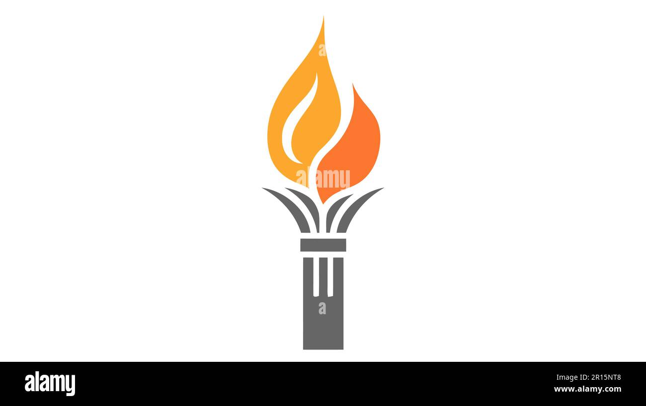 vector illustration of Torch icon isolated on white background. Fire ...