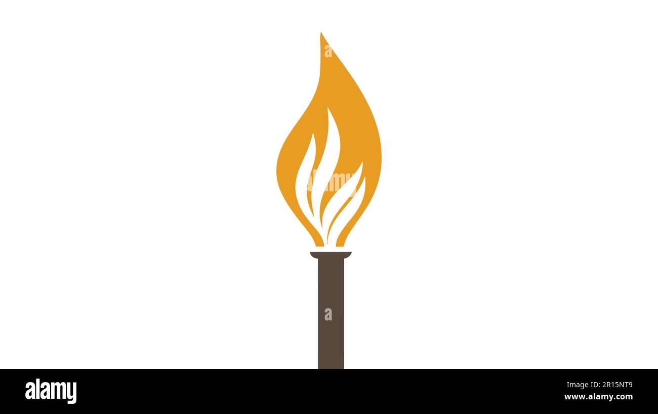 vector illustration of Torch icon isolated on white background. Fire ...