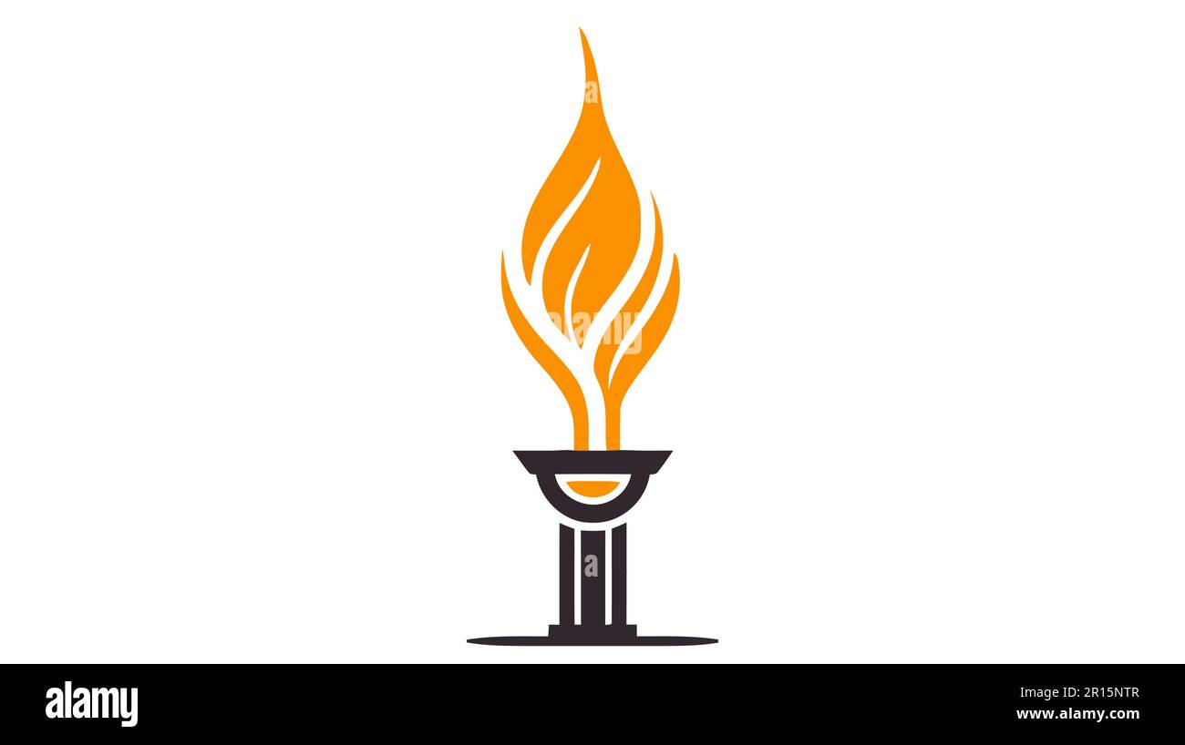 vector illustration of Torch icon isolated on white background. Fire ...