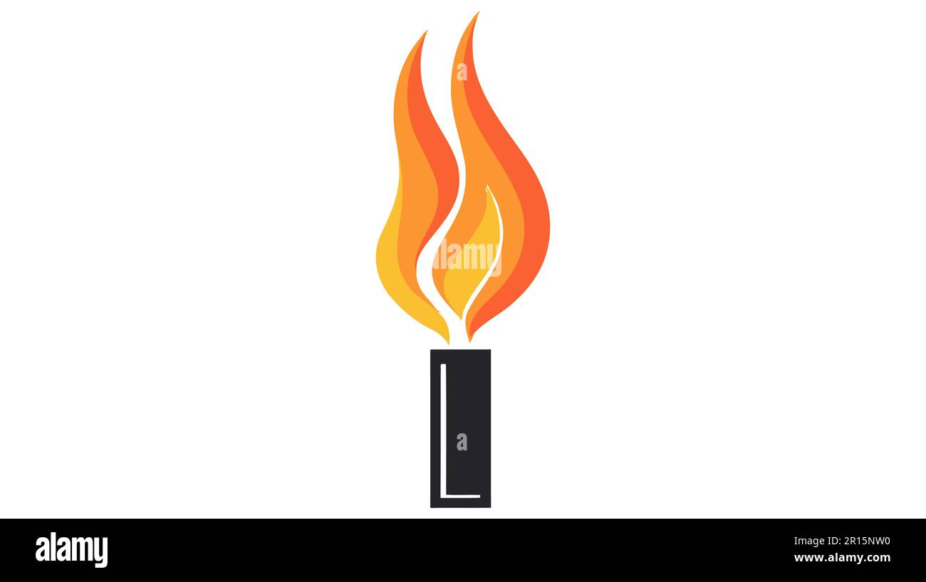 vector illustration of Torch icon isolated on white background. Fire ...