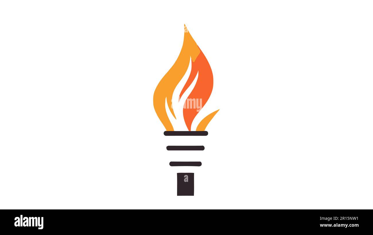 vector illustration of Torch icon isolated on white background. Fire ...