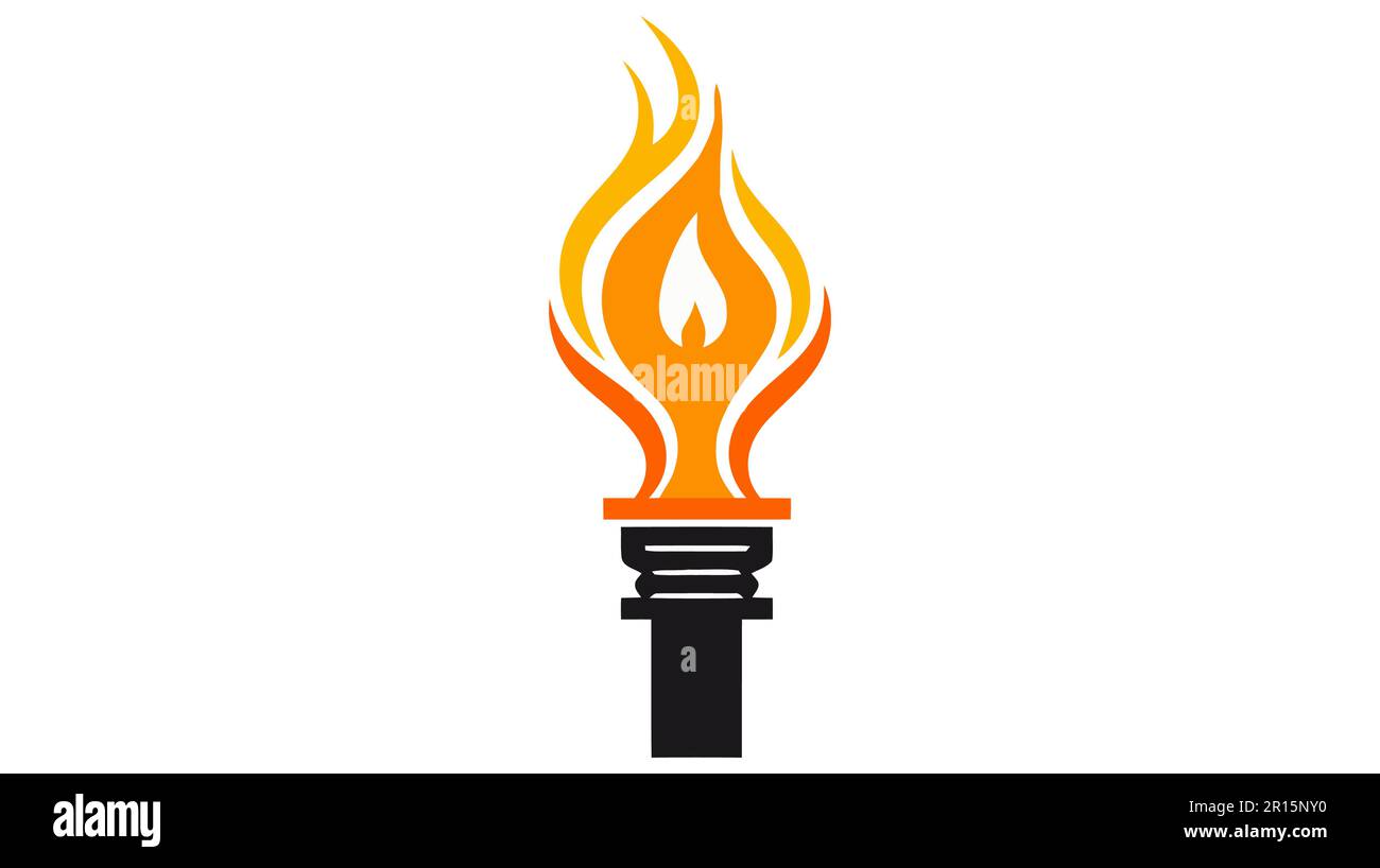 vector illustration of Torch icon isolated on white background. Fire ...