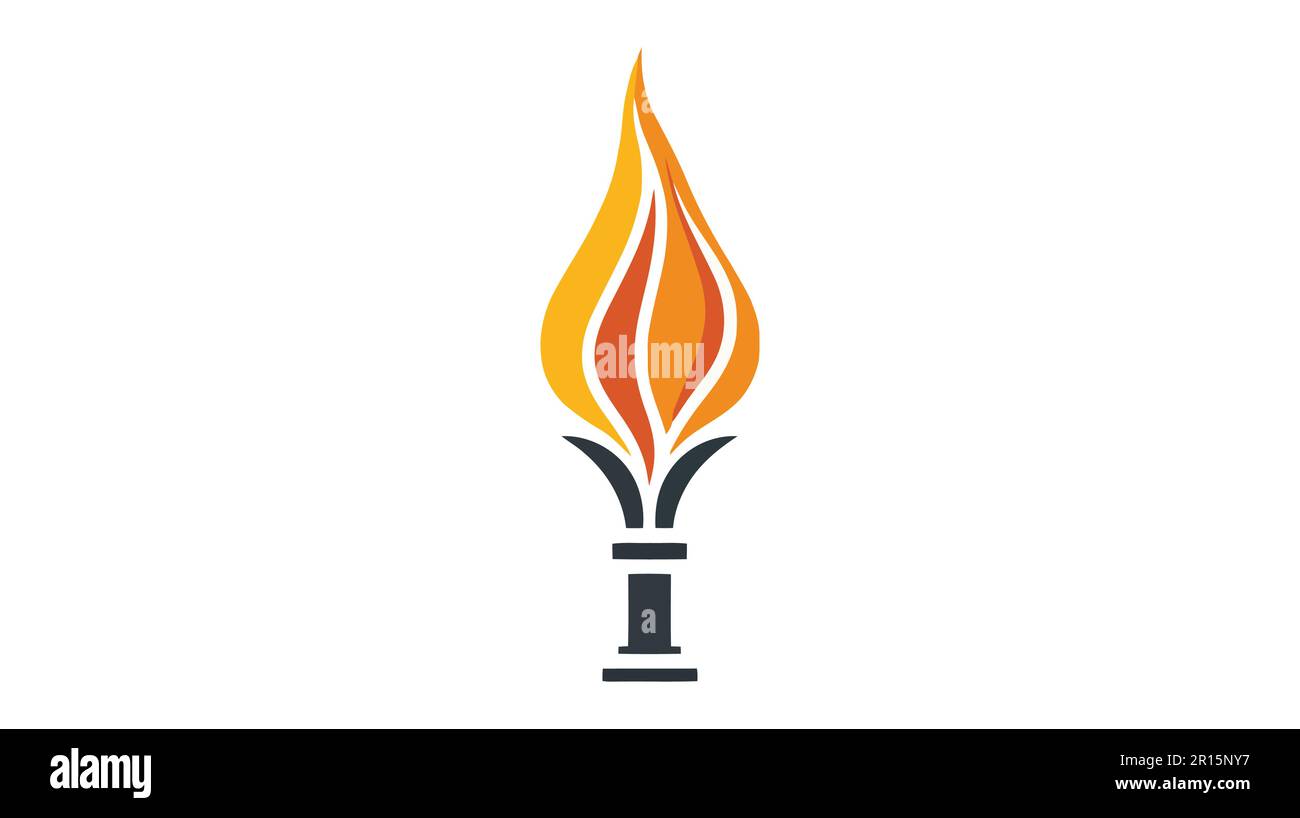 vector illustration of Torch icon isolated on white background. Fire ...