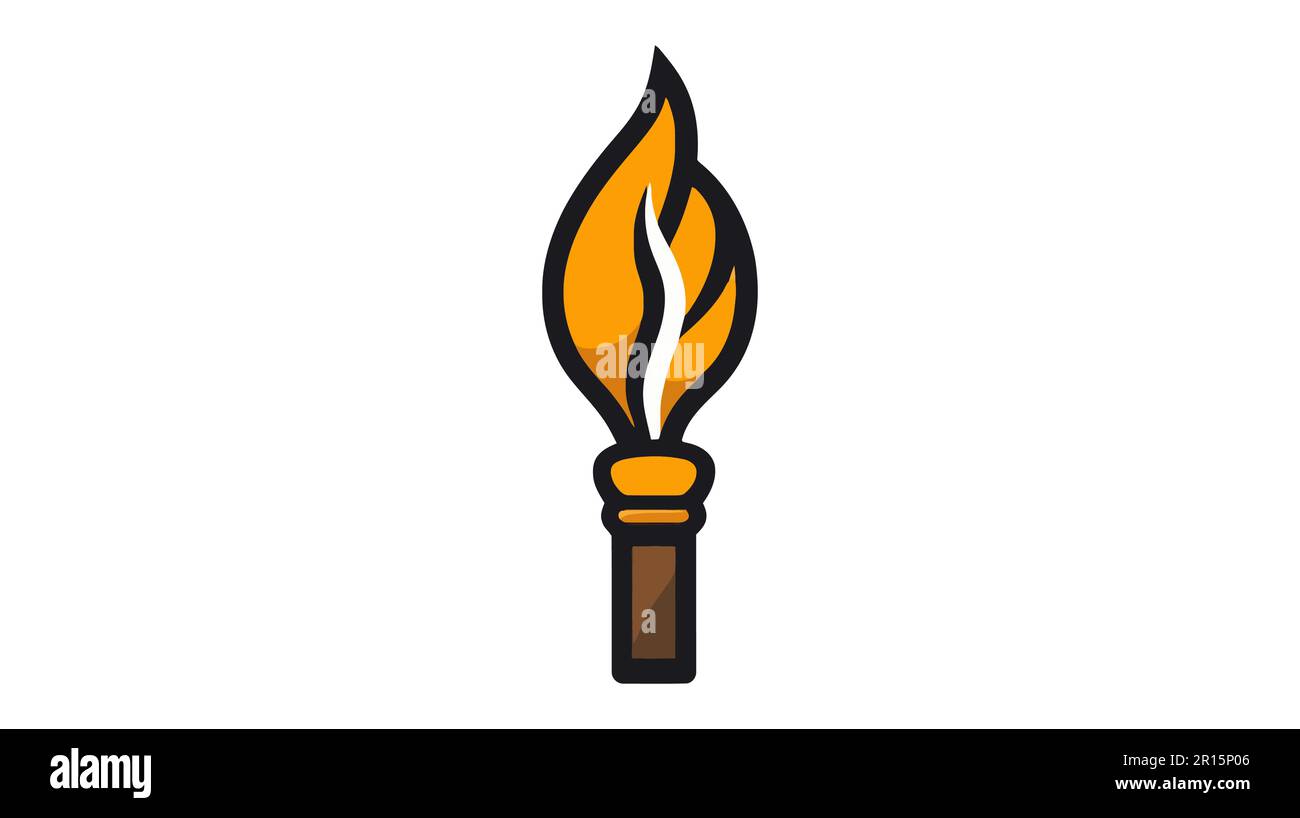 vector illustration of Torch icon isolated on white background. Fire ...
