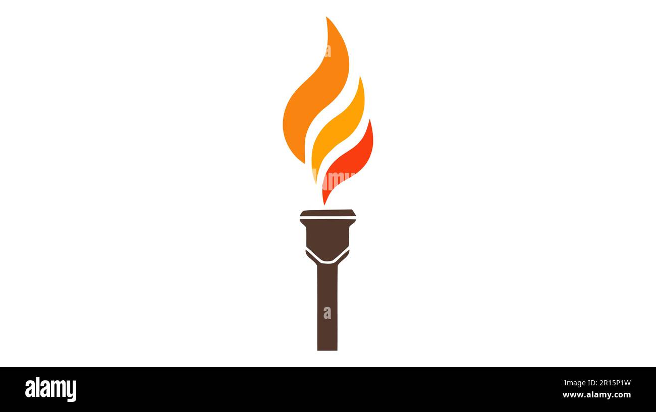 vector illustration of Torch icon isolated on white background. Fire ...