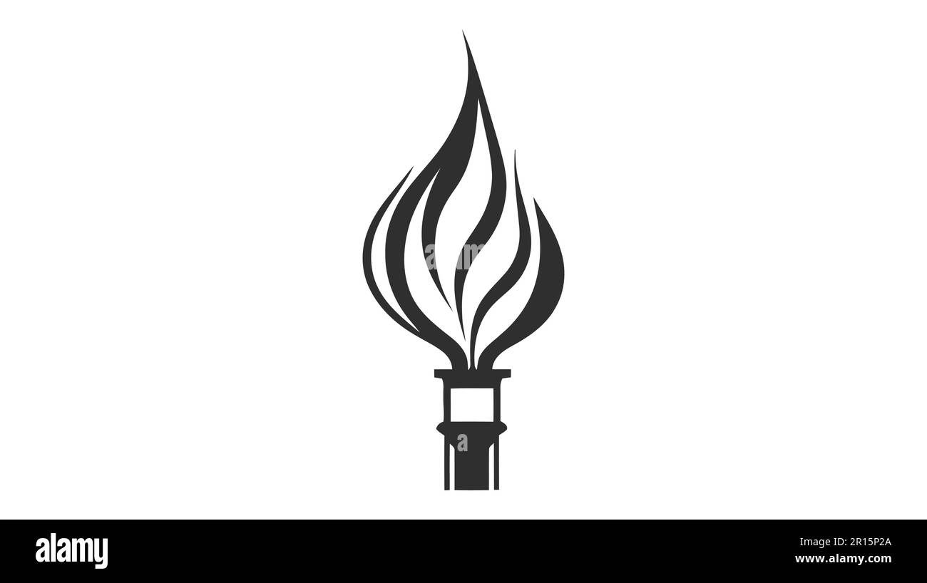 vector illustration of Torch icon isolated on white background. Fire ...