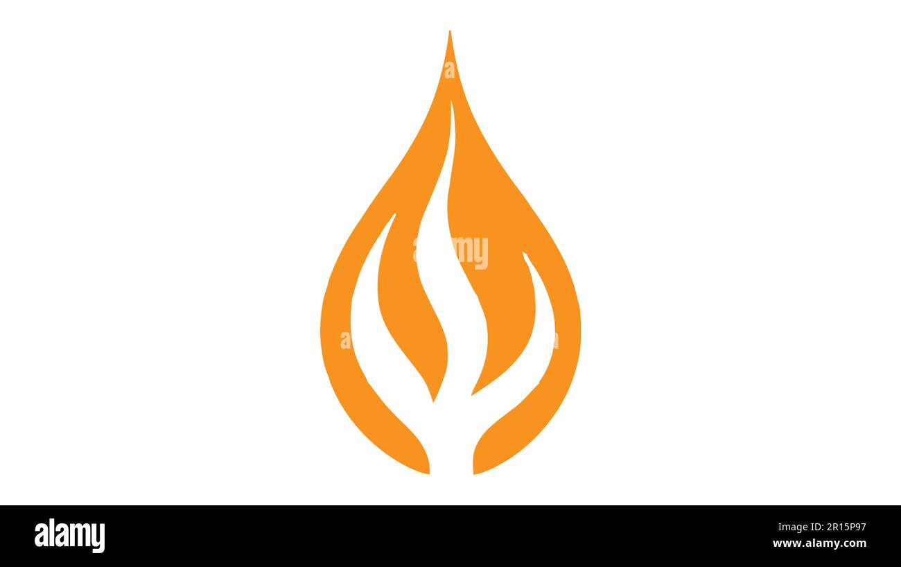 Modern fire logo or icon design. Vector illustration on white ...