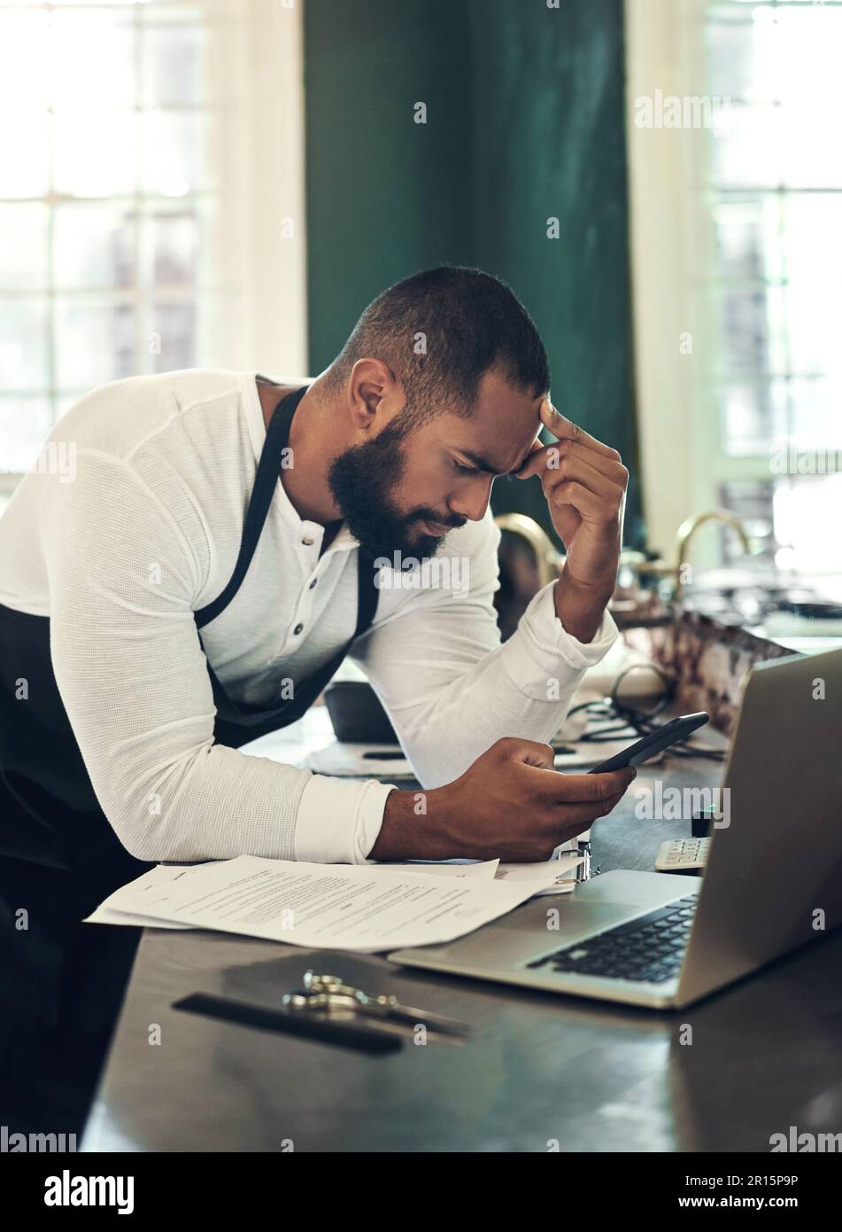 Stressed man thinking something hi-res stock photography and images - Alamy