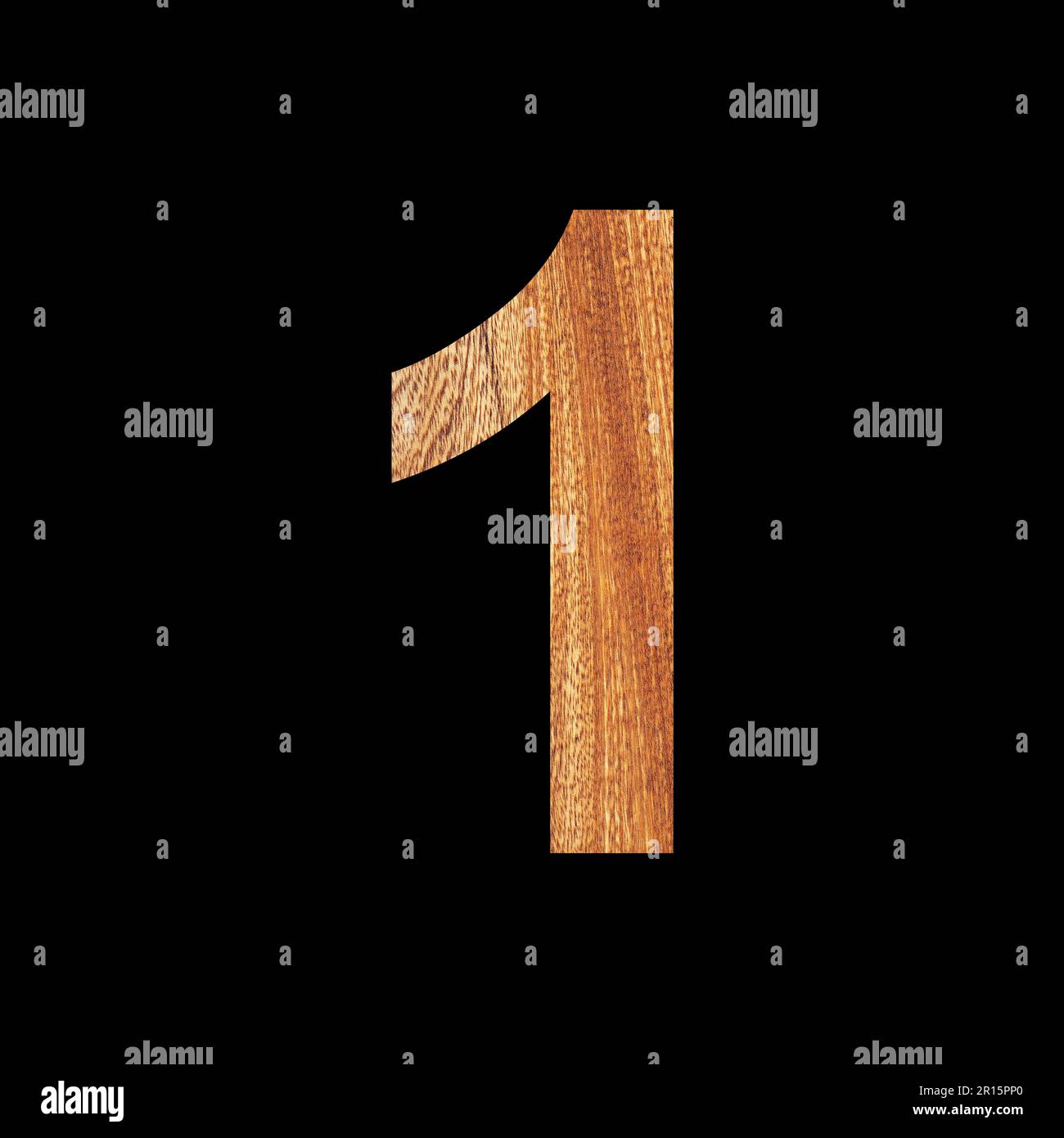 Number one - The 1 in oak wood. Black background Stock Photo - Alamy
