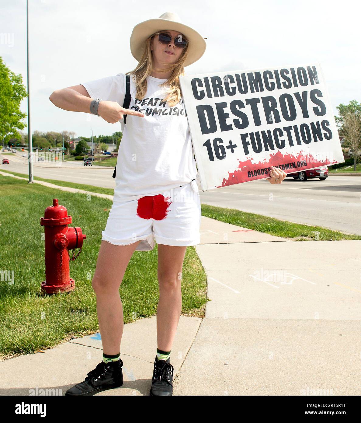 Lincoln, Nebraska, USA. 11th May, 2023. Anti-circumcision activists who ...