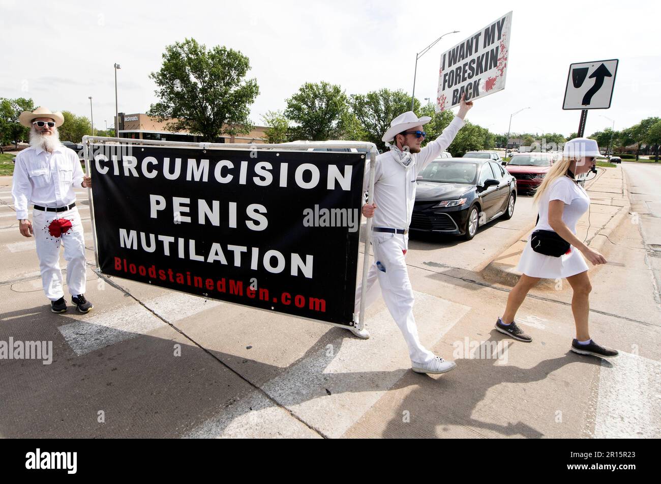 Lincoln, Nebraska, USA. 11th May, 2023. Anti-circumcision activists who ...