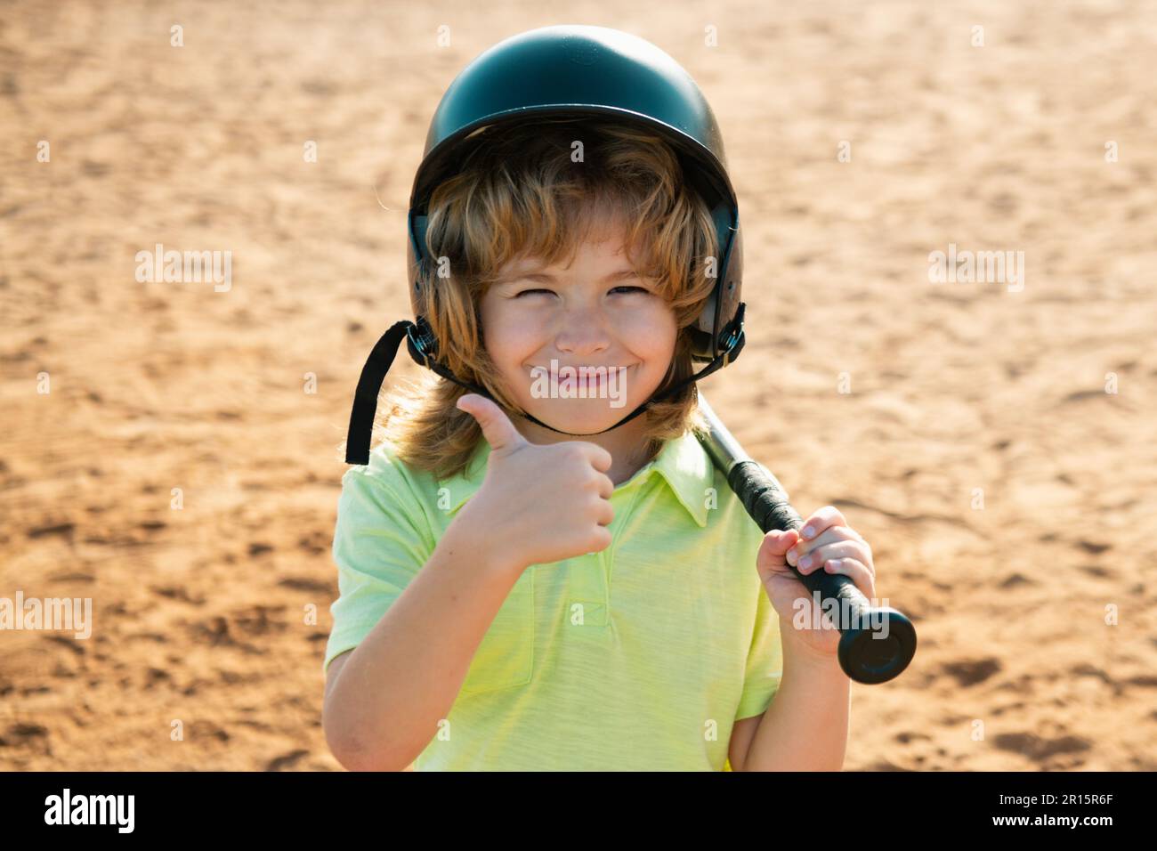 Child playing Baseball. Batter in youth league getting a hit. Boy kid ...