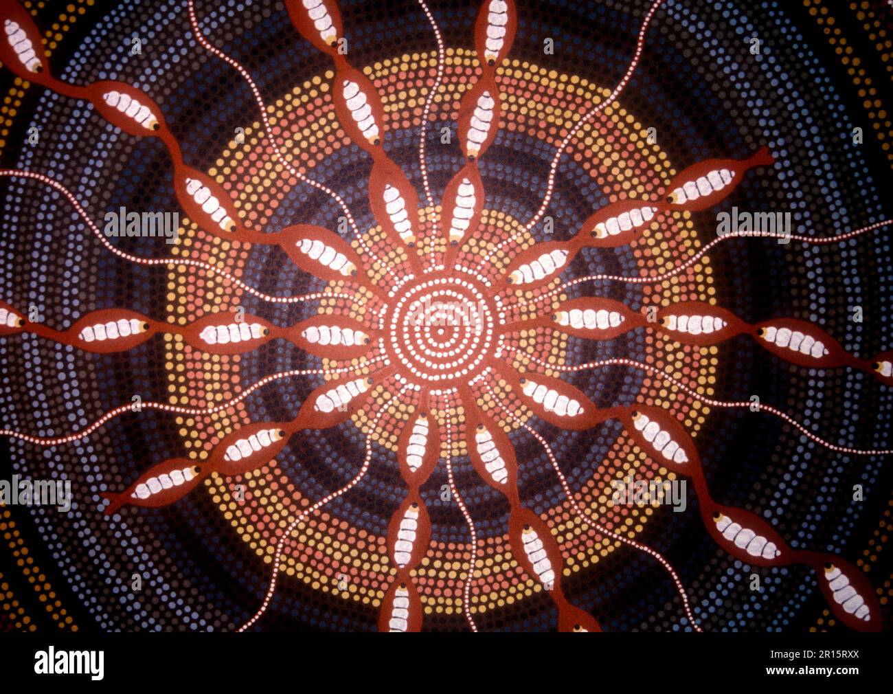 Aboriginal painting from central Australia, acrylic paint Stock Photo ...