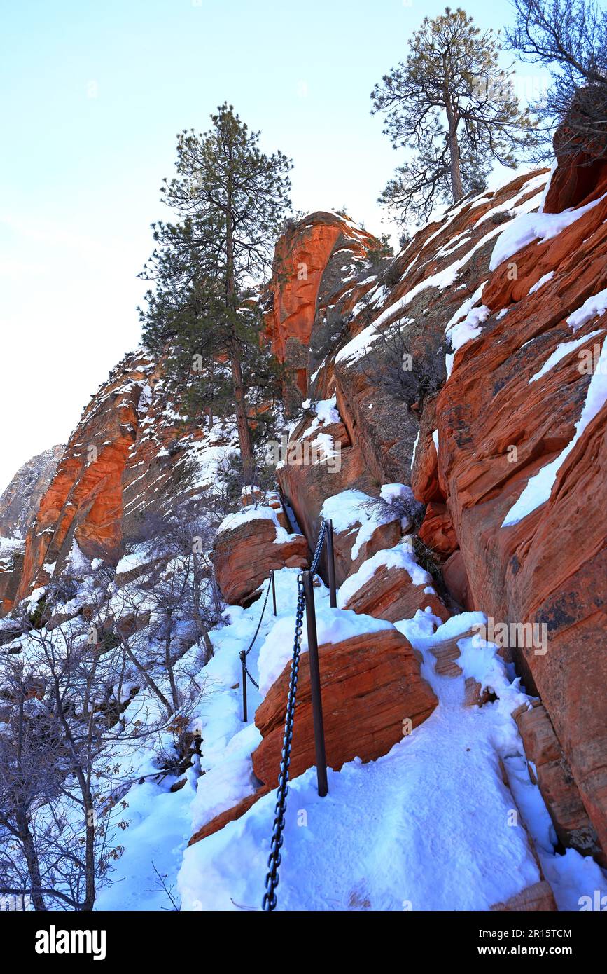 Angels landing trail view of Zion National Park in Springdale, Utah ...