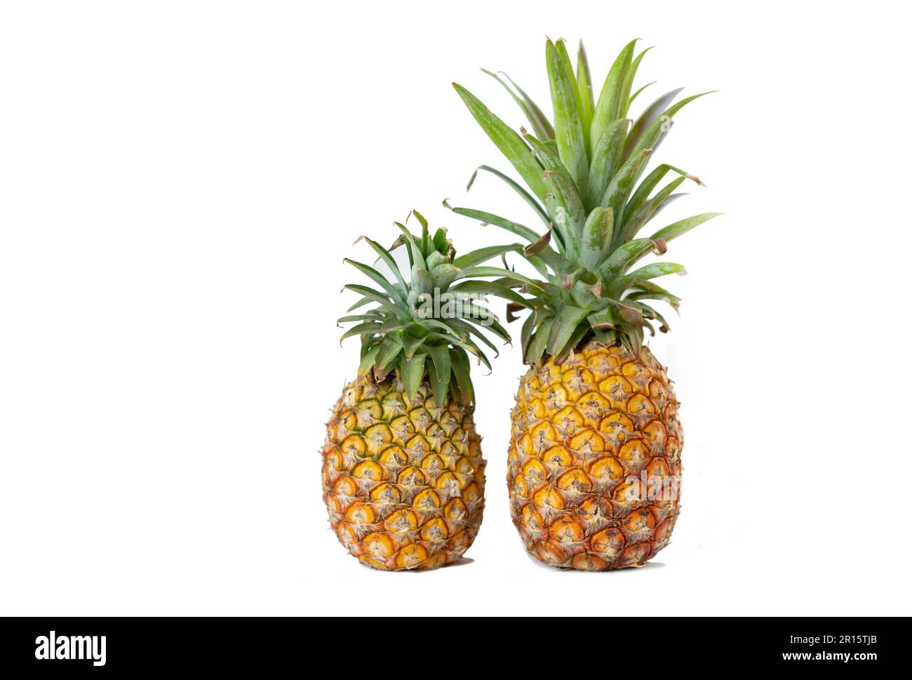 Whole fresh pineapple isolated on white background. Tropical food Stock ...