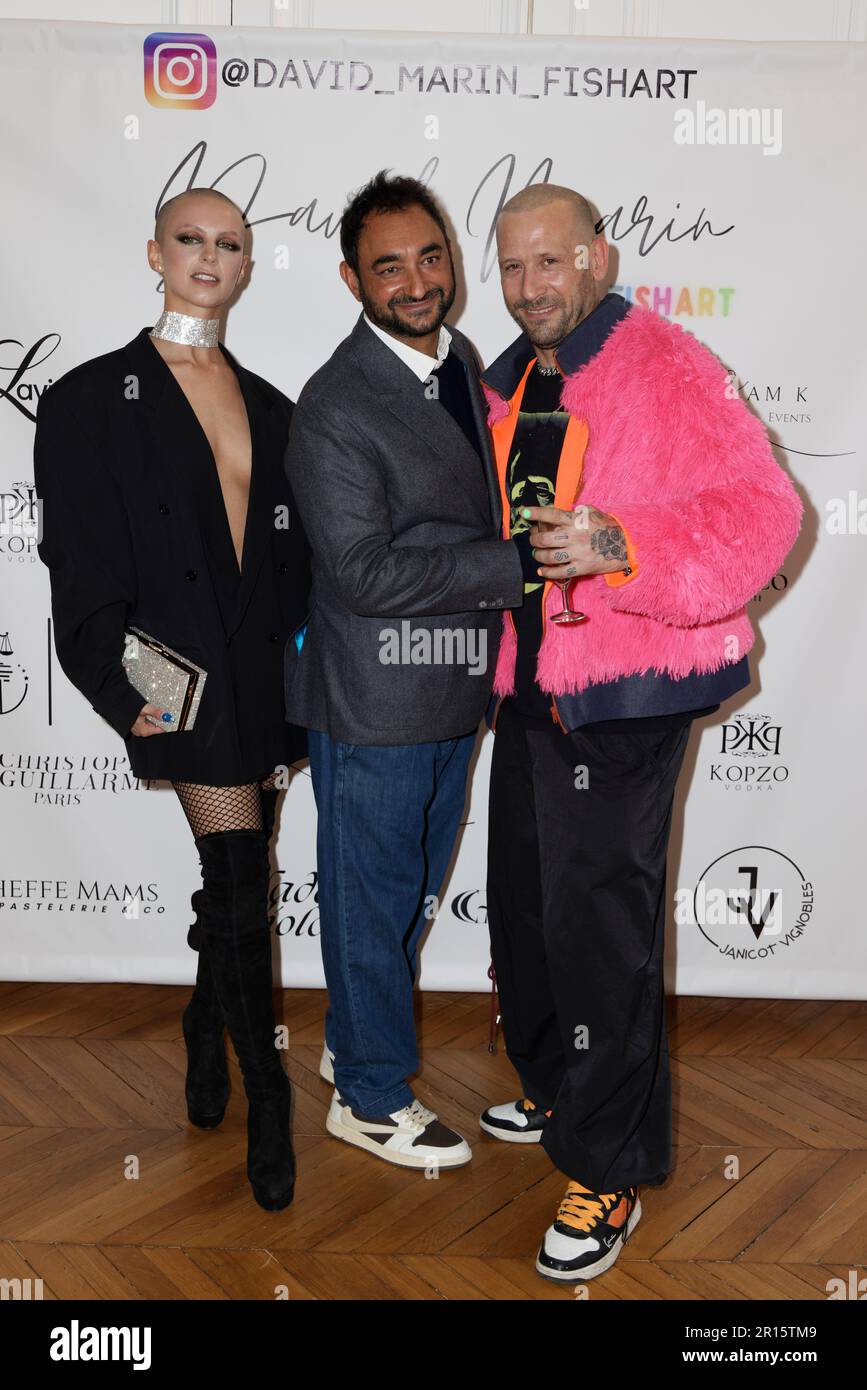 Paris, France. 11th May, 2023. Joy, a guest and David Marin attend at ...