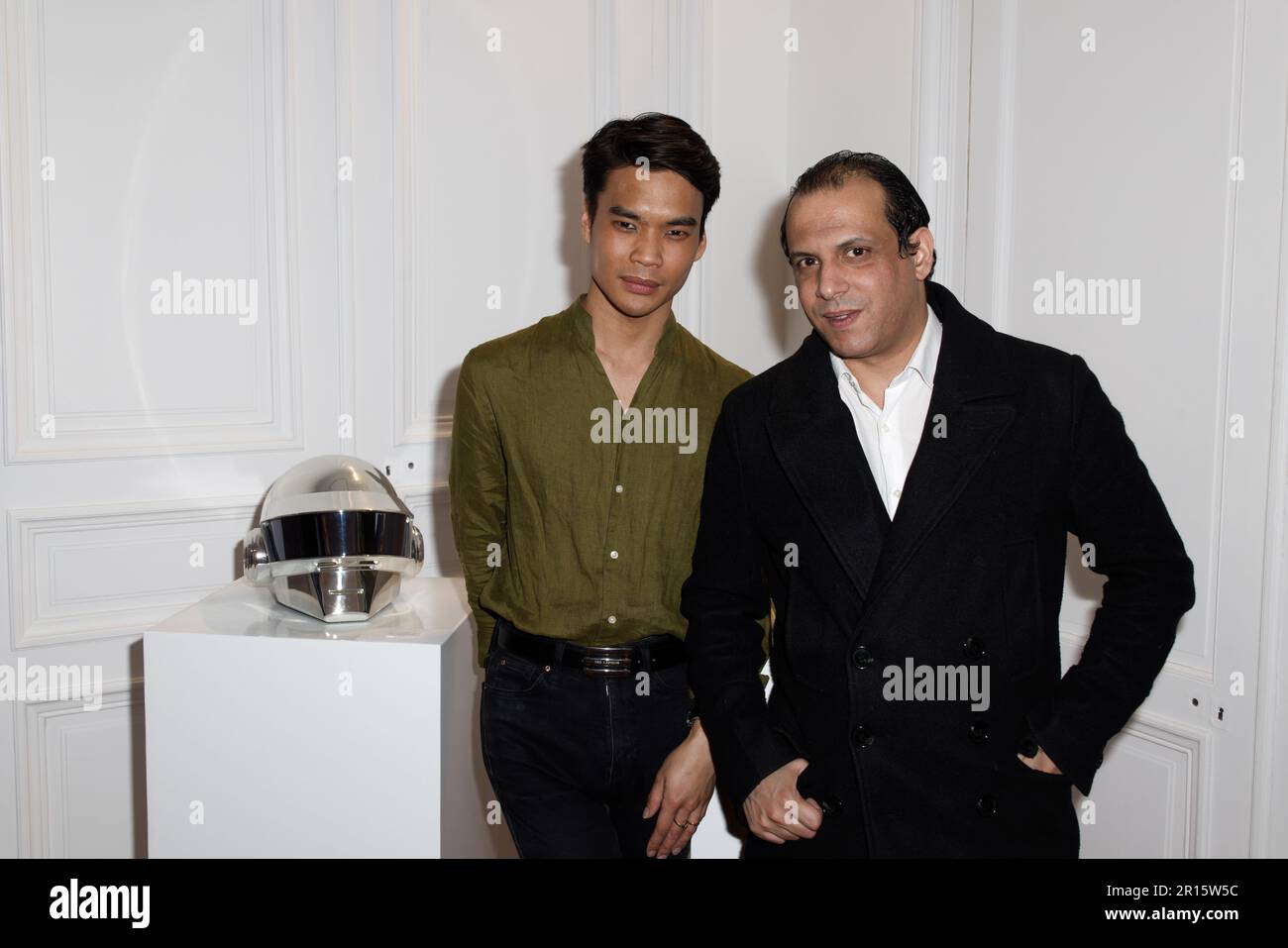 Paris, France. 11th May, 2023. Model Jeremy Bellet and a guest attend ...