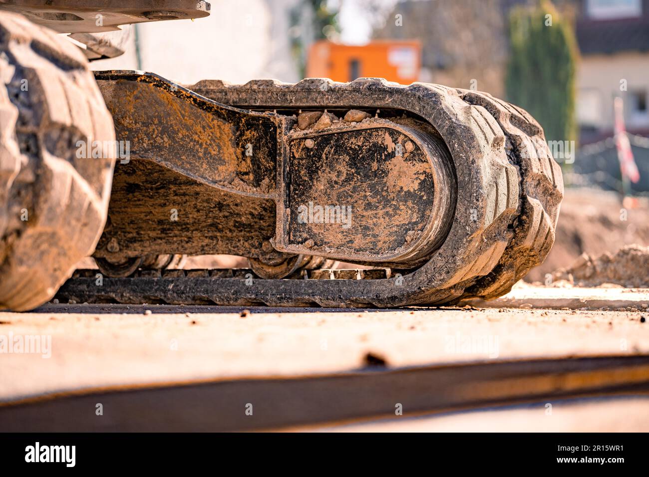 Excavator chain on construction site, Calw, Germany Stock Photo - Alamy