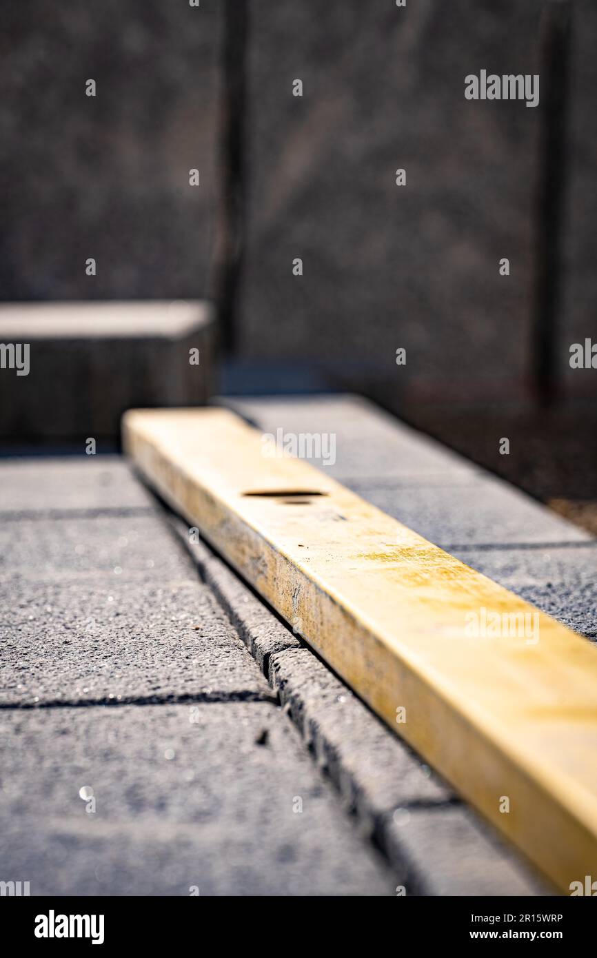 Spirit level on construction site, Calw, Germany Stock Photo - Alamy