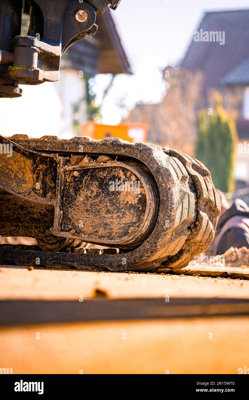 Excavator chain in at sunset, Calw, Germany Stock Photo - Alamy
