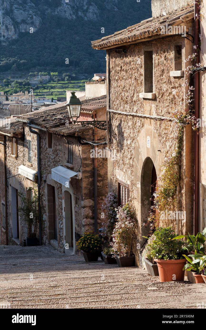 Pollenca - Houses at Calvary Stock Photo - Alamy