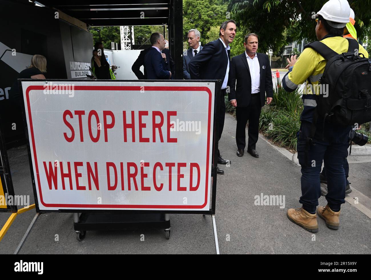 Federal Treasurer Jim Chalmers (centre) and Dale Connor, CEO of ...