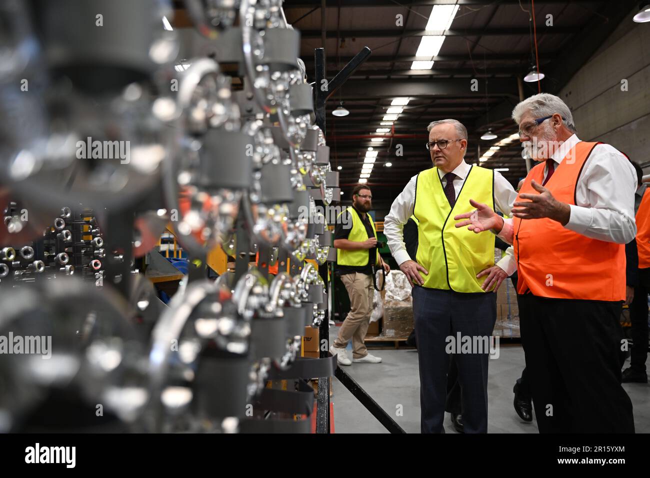 Australian Prime Minister Anthony Albanese is given a tour by founder ...