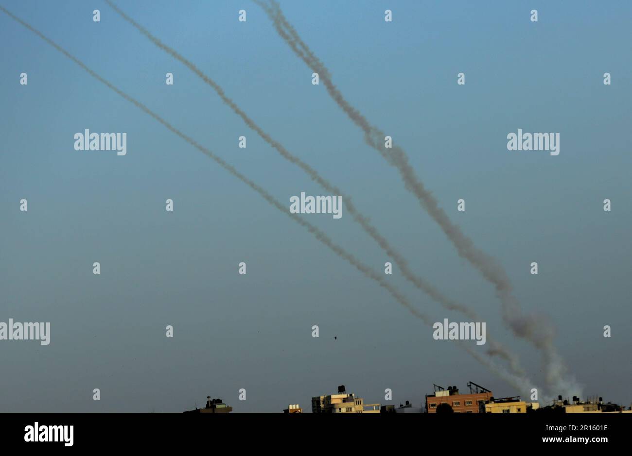 Gaza, Palestine. 11th May, 2023. Rockets are fired by fighters of the ...