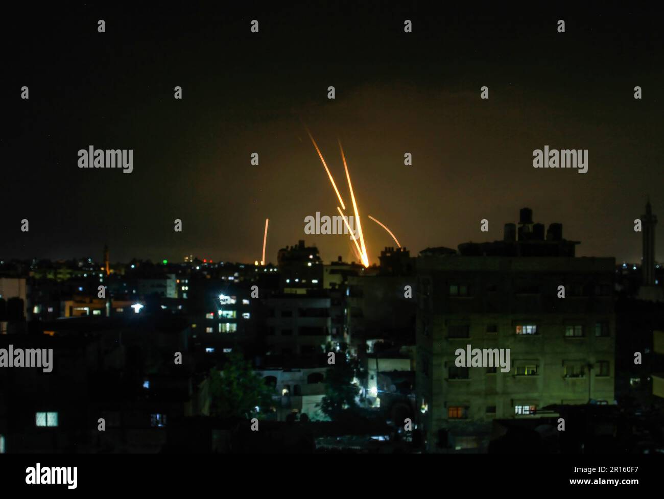 Gaza, Palestine. 11th May, 2023. Rockets are fired by fighters of the ...