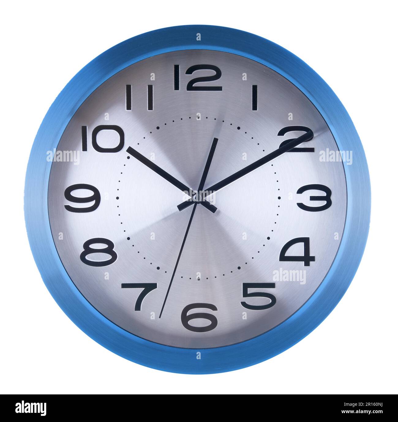 Wall clock isolated on white background. Ten past ten Stock Photo - Alamy