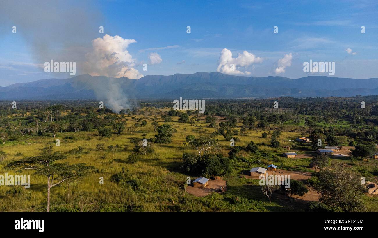 Aerial of the Unesco site Mount Nimba Strict Nature Reserve, Eastern ...