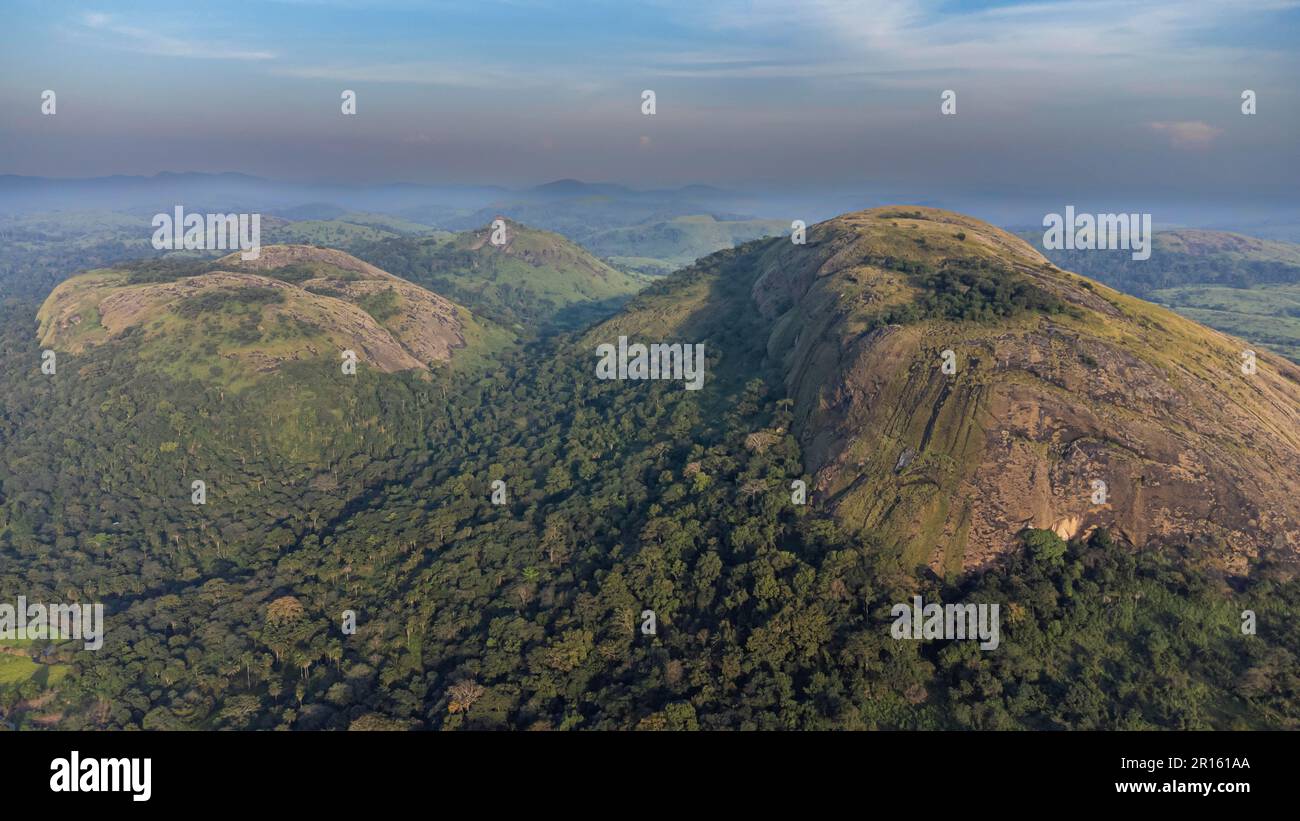 Aerial of the granite mountains in Central Guinea Stock Photo - Alamy