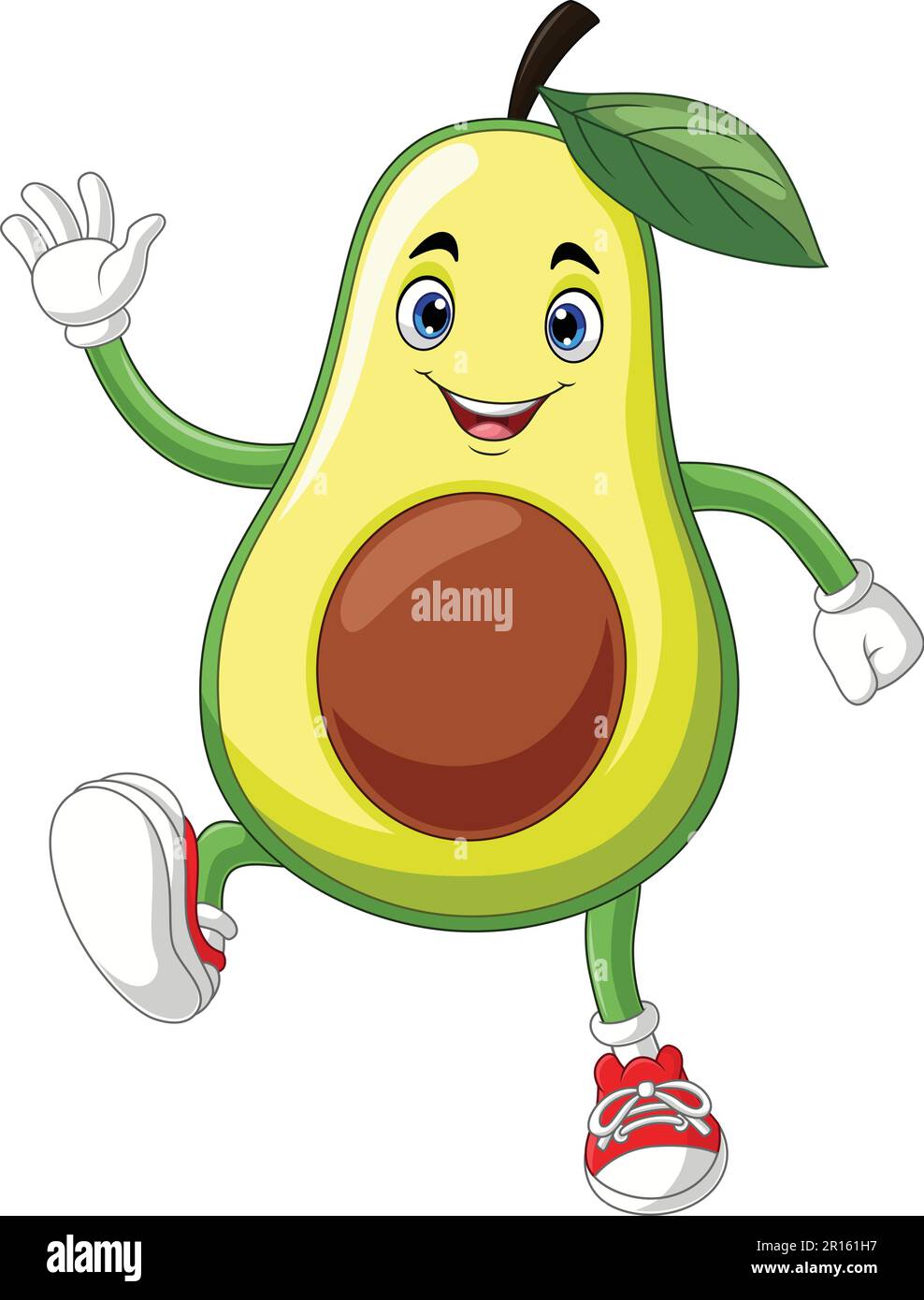 Cartoon character slice avocado Cut Out Stock Images & Pictures - Alamy