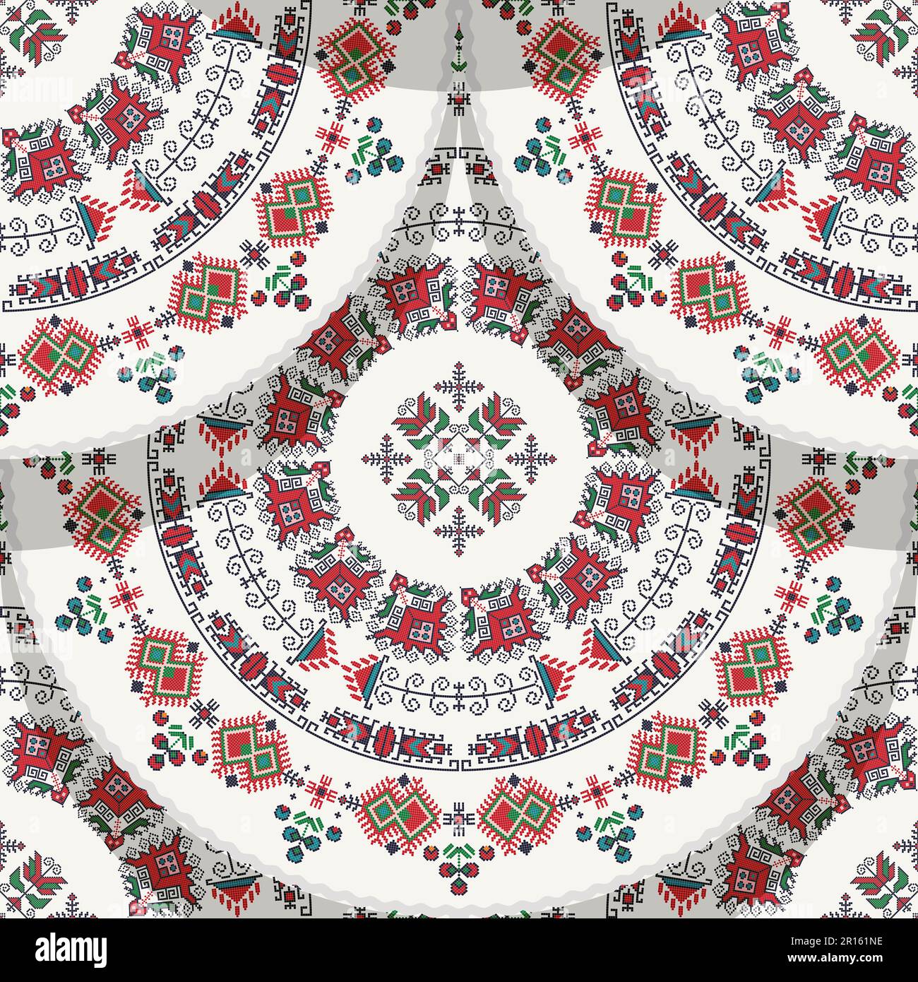Traditional Bulgrarian embroidery seamless pattern, vector illustration ...