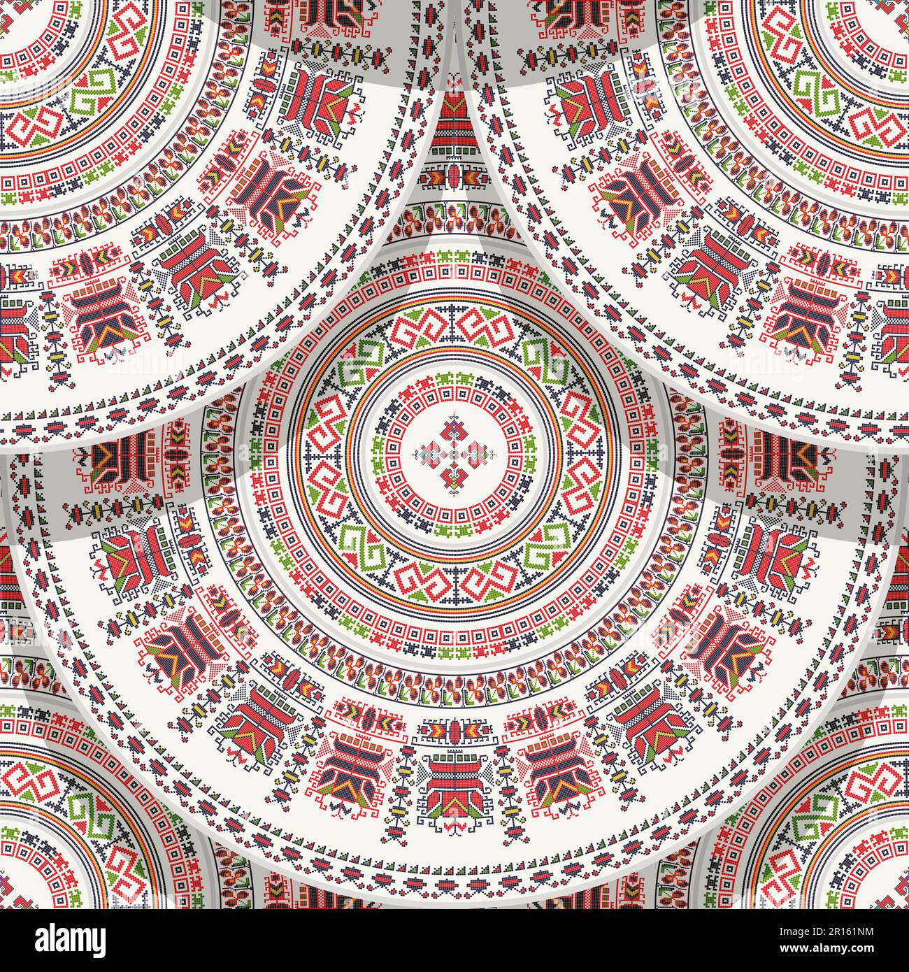 Traditional Bulgrarian embroidery seamless pattern, vector illustration ...