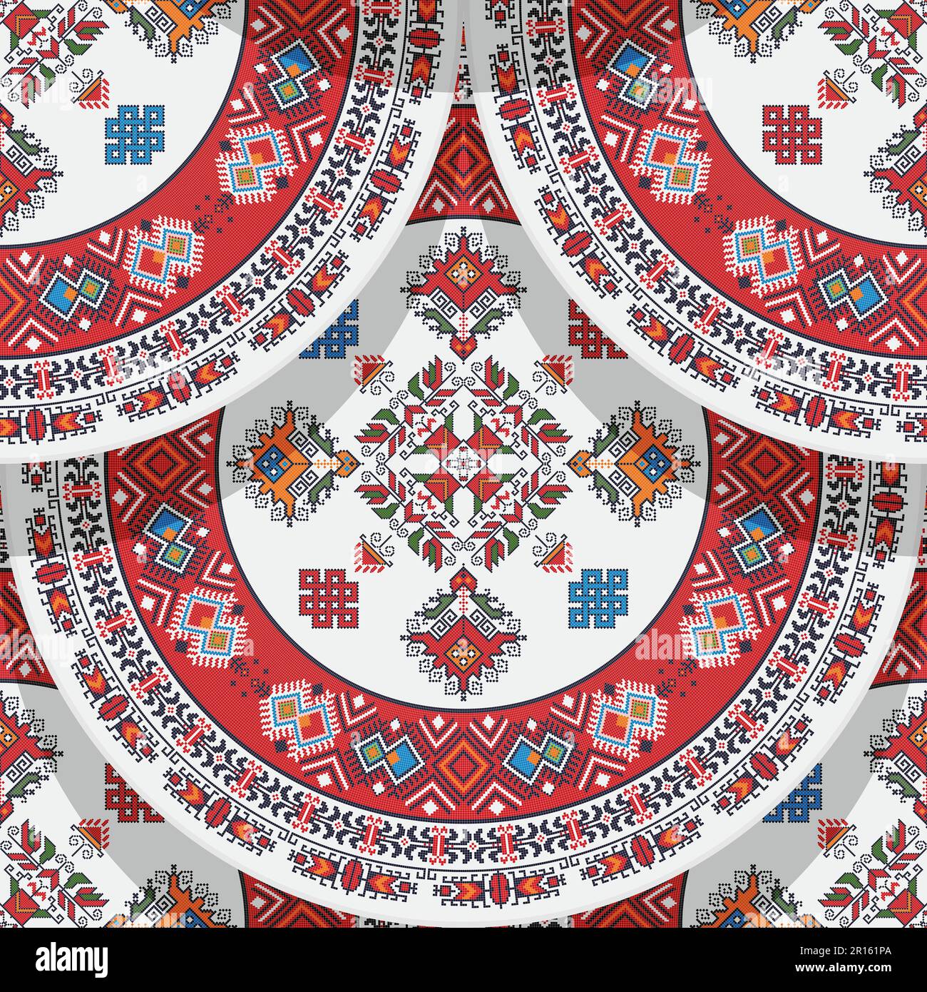 Traditional Bulgrarian embroidery seamless pattern, vector illustration ...