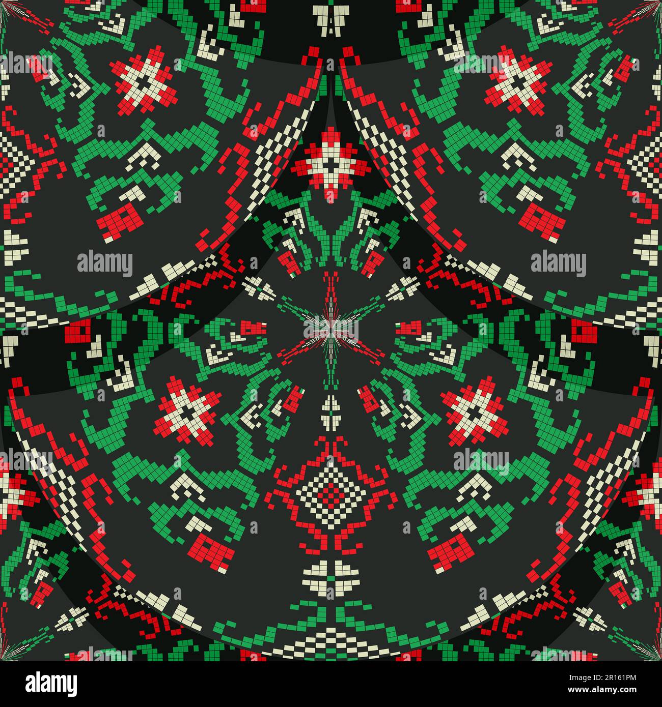 Romanian embroidery seamless pattern vector design Stock Photo - Alamy
