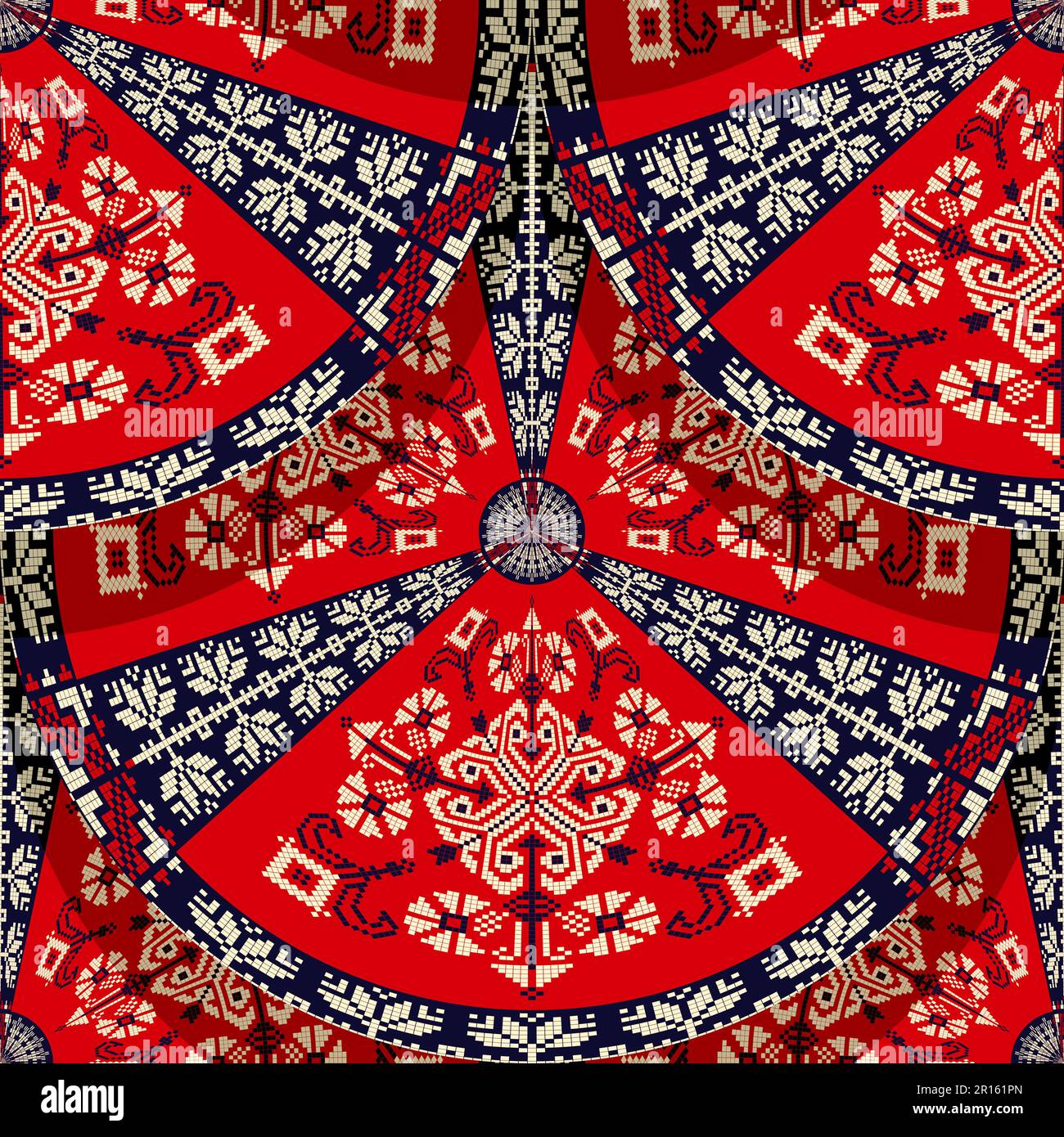 Romanian embroidery seamless pattern vector design Stock Photo - Alamy