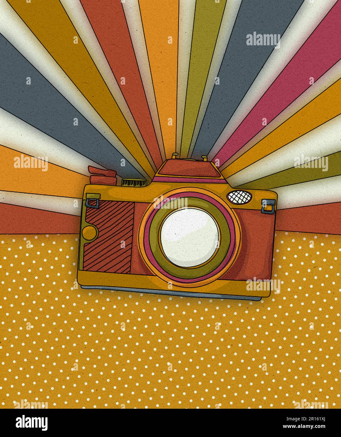 Vintage camera card, copy space background layout, vintage illustration ...