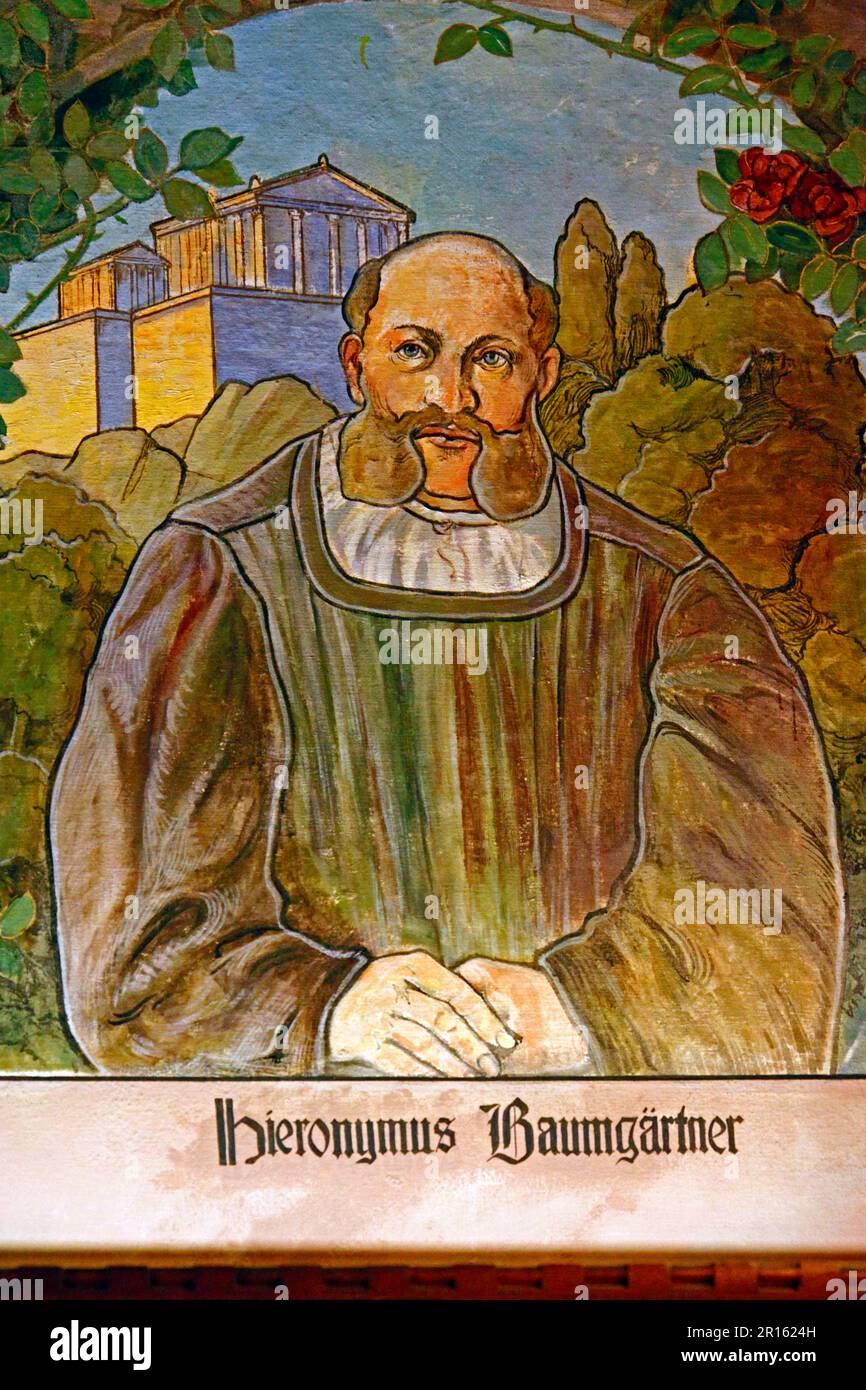 Melanchthon House, Humanist Room, Wall Painting, Portait of Hieronymus ...